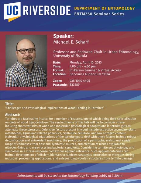 ENTM250 Seminar - Michael E. Scharf.jpg | Department of Entomology